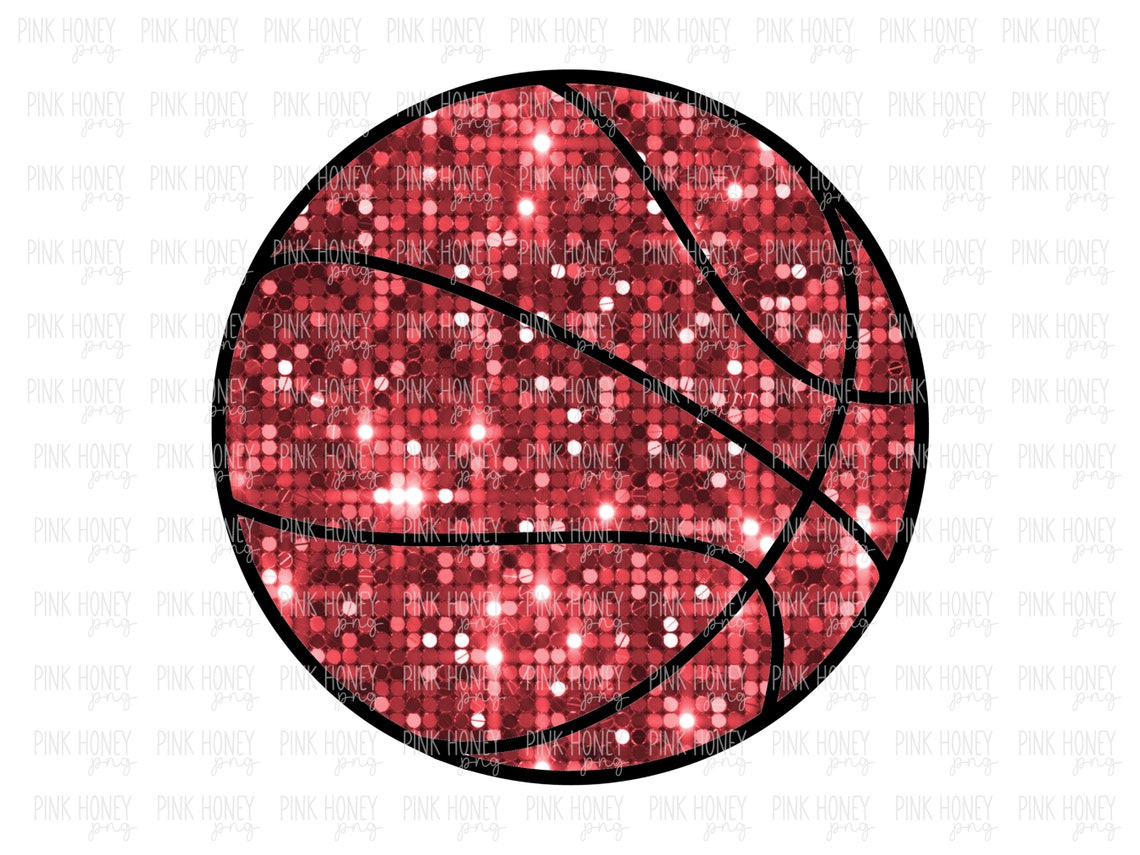 GLITTER Basketball Red Basketball PNG Sequin Basketball PNG Basketball ...