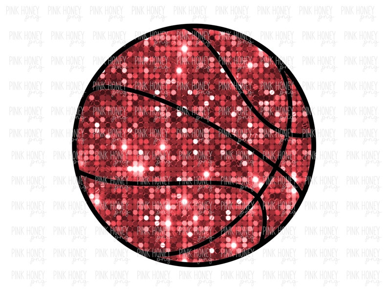 GLITTER Basketball Red Basketball PNG Sequin Basketball PNG Basketball ...