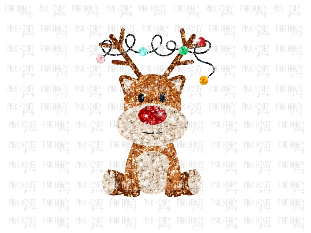 Glitter Reindeer PNG Glitter Christmas Digital Download Cute Reindeer ...