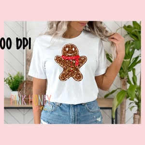 Glitter Gingerbread Man PNG Glitter Christmas Digital Download Cute ...