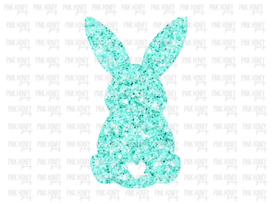 GLITTER Easter Bunny Png Easter Digital Design Cute Blue Sparkly Bunny ...
