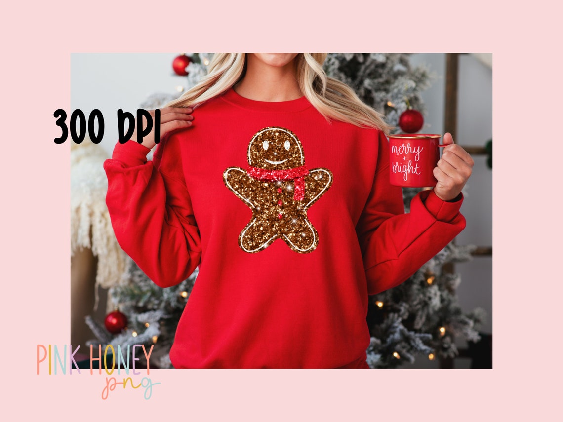 Glitter Gingerbread Man PNG Glitter Christmas Digital Download Cute ...