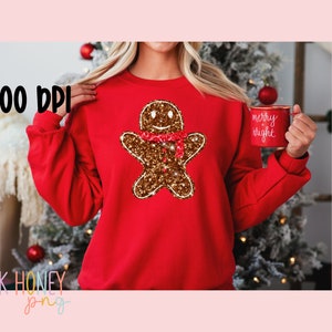 Glitter Gingerbread Man PNG Glitter Christmas Digital Download Cute ...