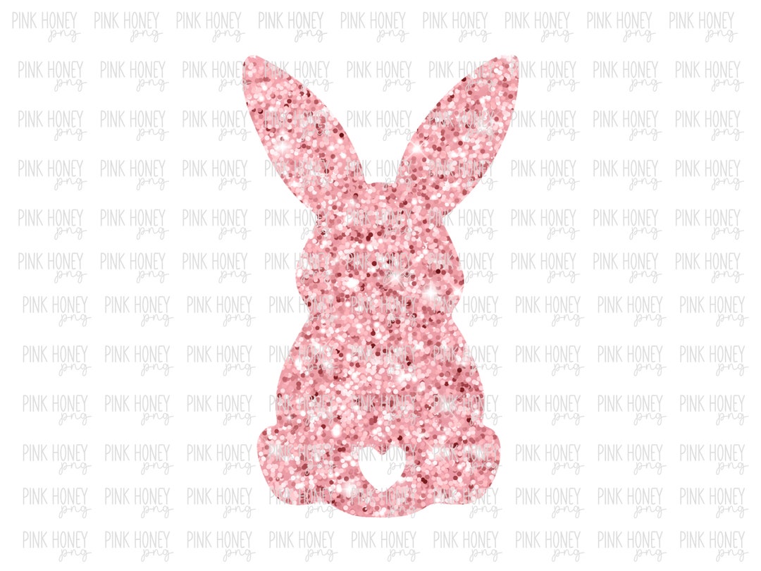 GLITTER Easter Bunny Png Easter Digital Design Cute Pink Sparkly Bunny ...