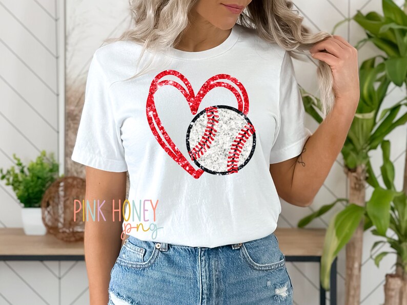 Glitter Baseball Heart PNG Glitter Baseball Png Digital Design Sports ...