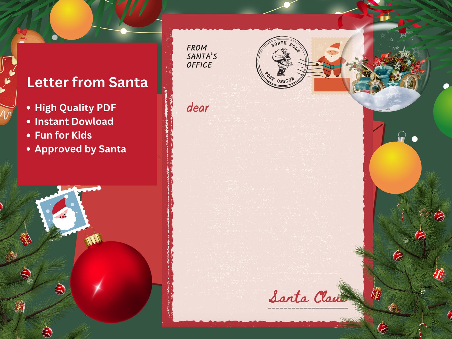 Letter From Santa's Office Template - Etsy