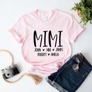 Personalized Mimi Shirt, Birthday Gift Grandchildren Custom Mimi Shirt ...