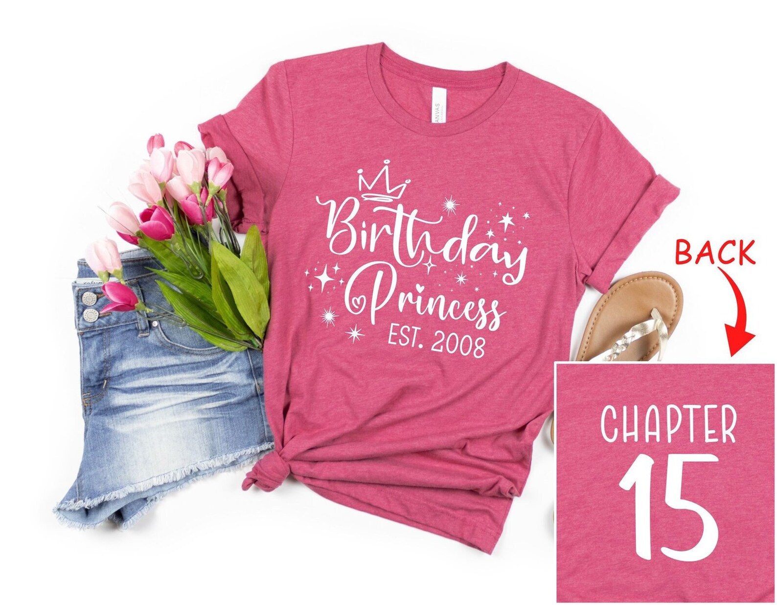 Birthday Princess T-shirt, 15th Birthday Shirt, 15th Birthday Gift ...