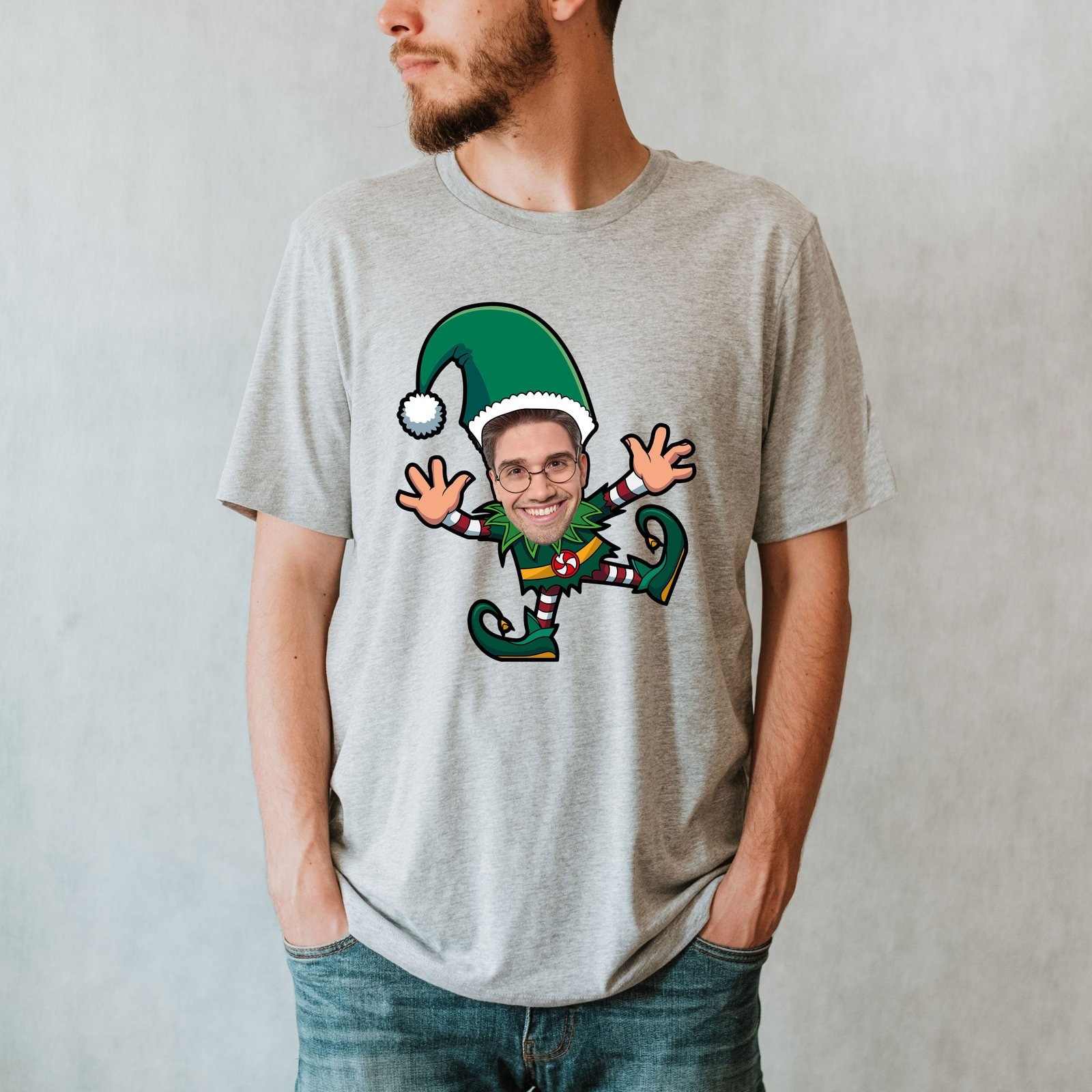 Custom Face Elf Shirts, Custom Face Christmas Shirt, Ugly Christmas ...