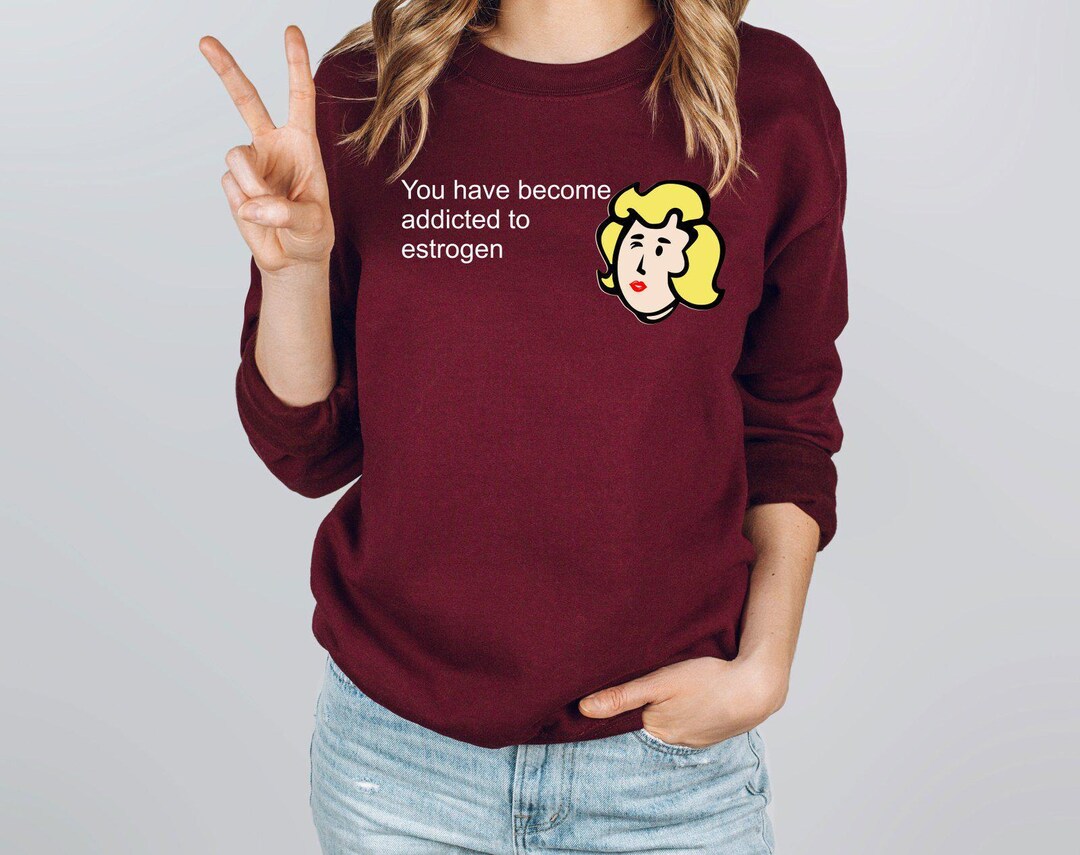 You Have Become Addicted to Estrogen Sweatshirt, Gamer Lgbtq Sweatshirt ...