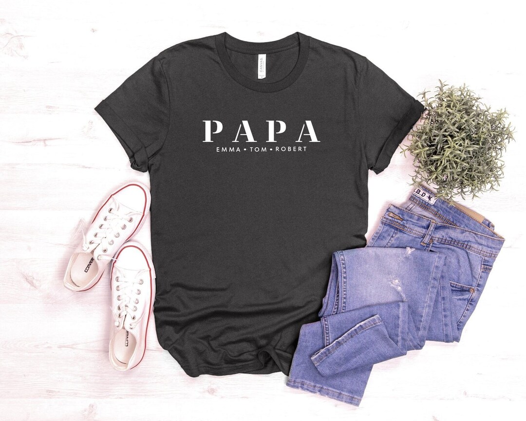 Papa Shirt With Kids Names, Personalized Shirt for Papa, Fathers Day ...