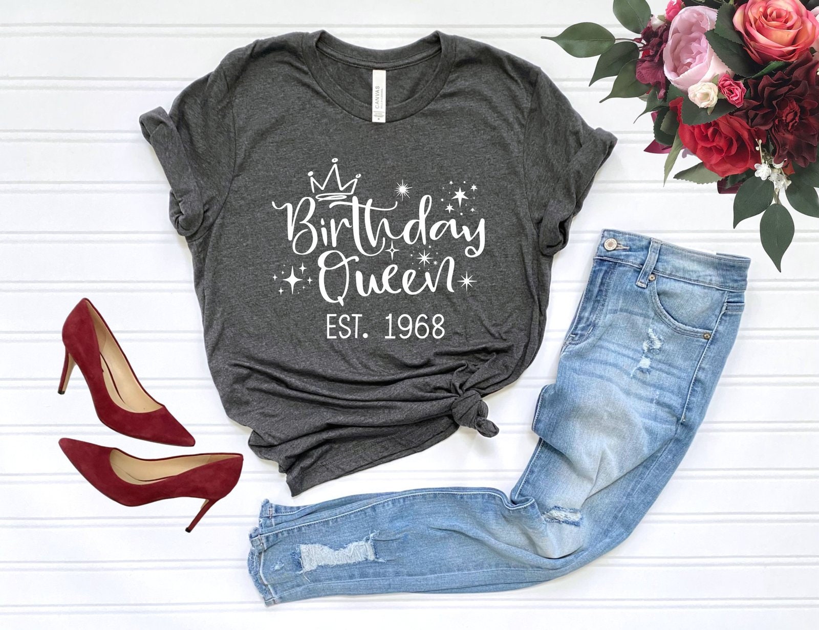 Birthday Queen Est 1969 Shirt, 55th Birthday Shirt, 55 Old Birthday Tee ...