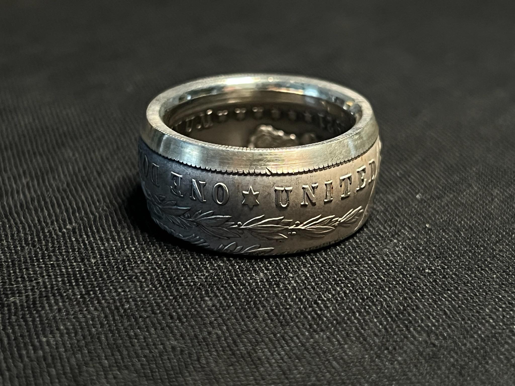 1921 Philadelphia Mint .900 Coin Silver Morgan Dollar Ring Fully ...