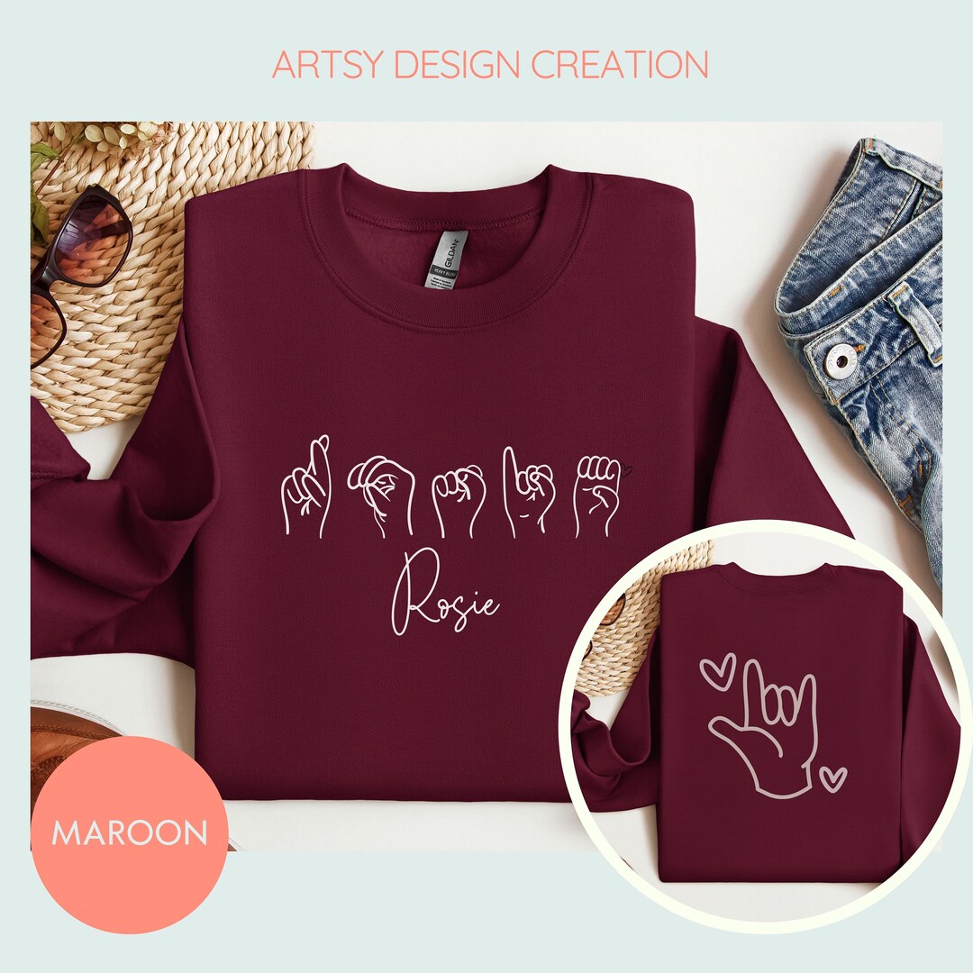 Stay Cozy & Show Your ASL Pride! Custom Name ASL Sweatshirt, Unique ...