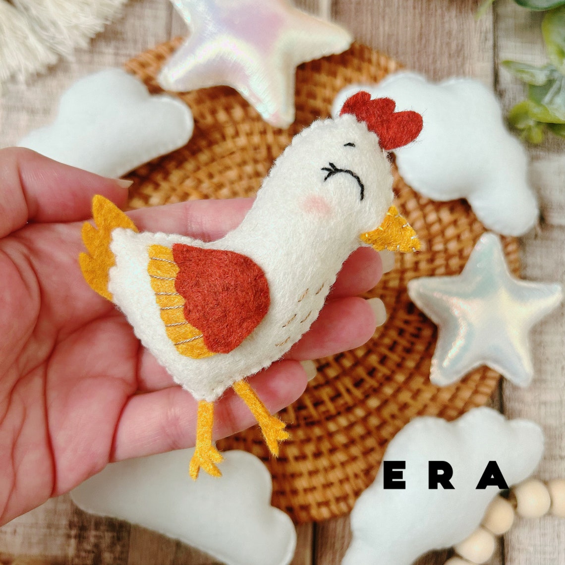 Chicken, Cloud, Star Felt PDF Pattern. Easy Sewing Farm Animal Pattern ...