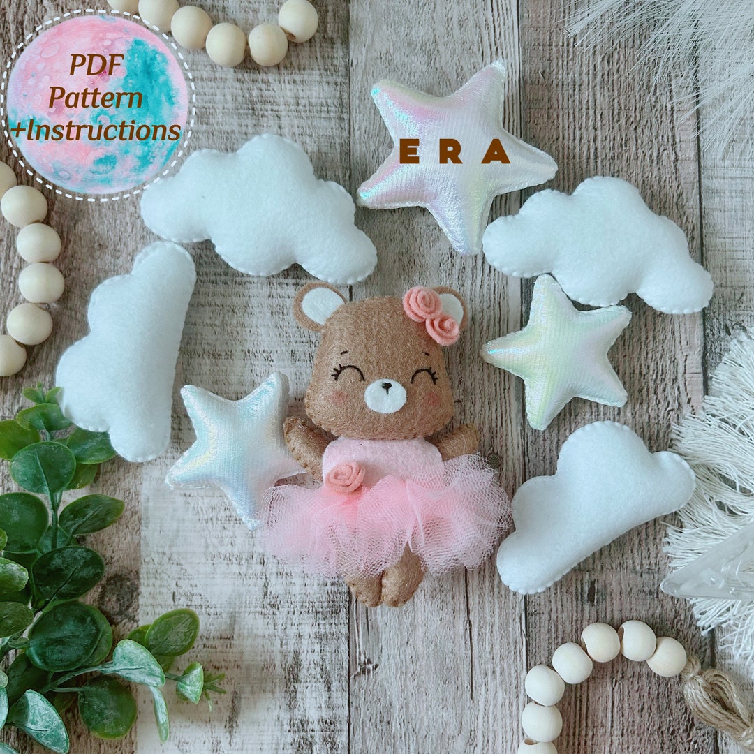 Ballerina Bear Set PDF Pattern. Hand Sewing Felt Toy. DIY Softy Plushie ...