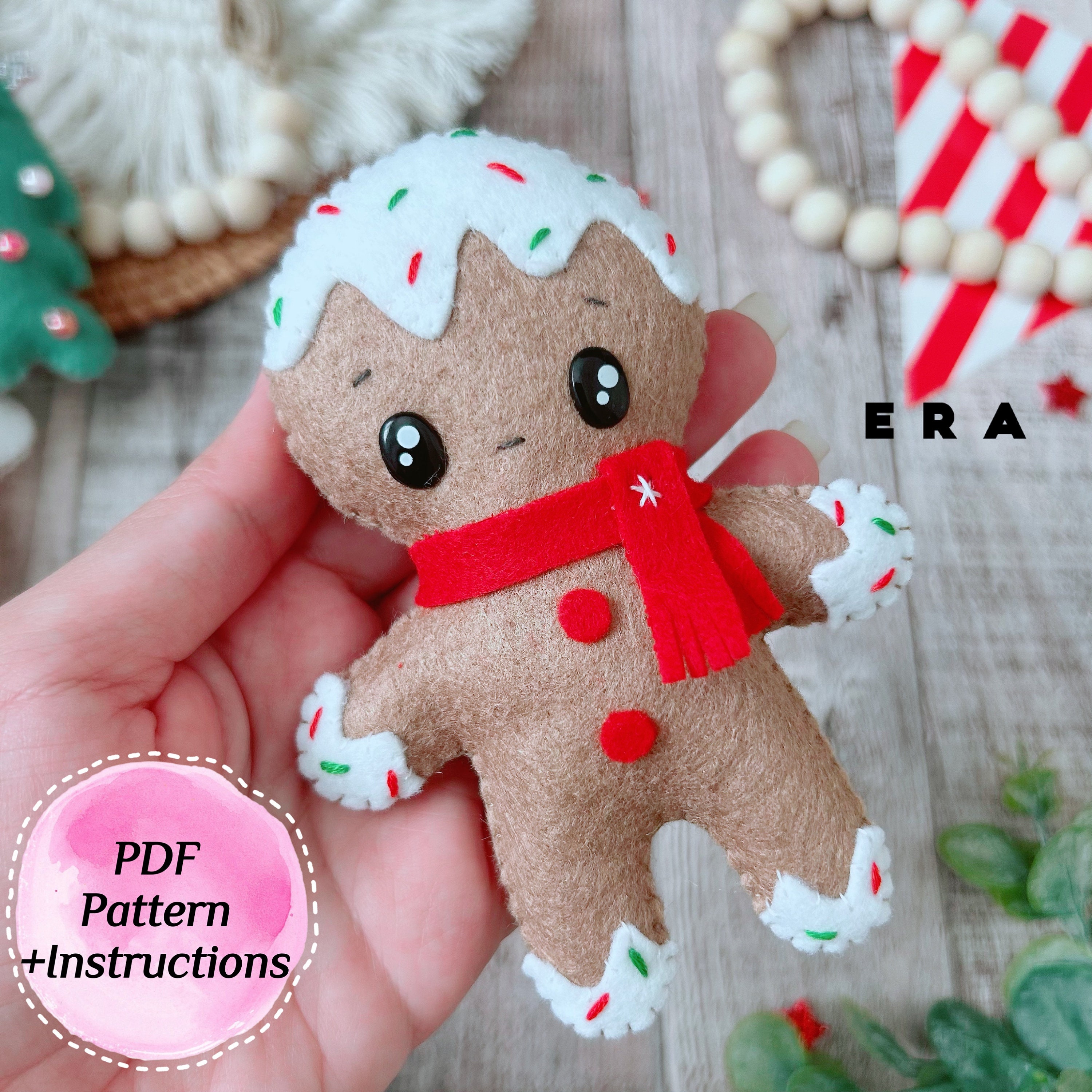 Christmas Set PDF Pattern. Felt Sewing Patterns. DIY Felt Toys ...