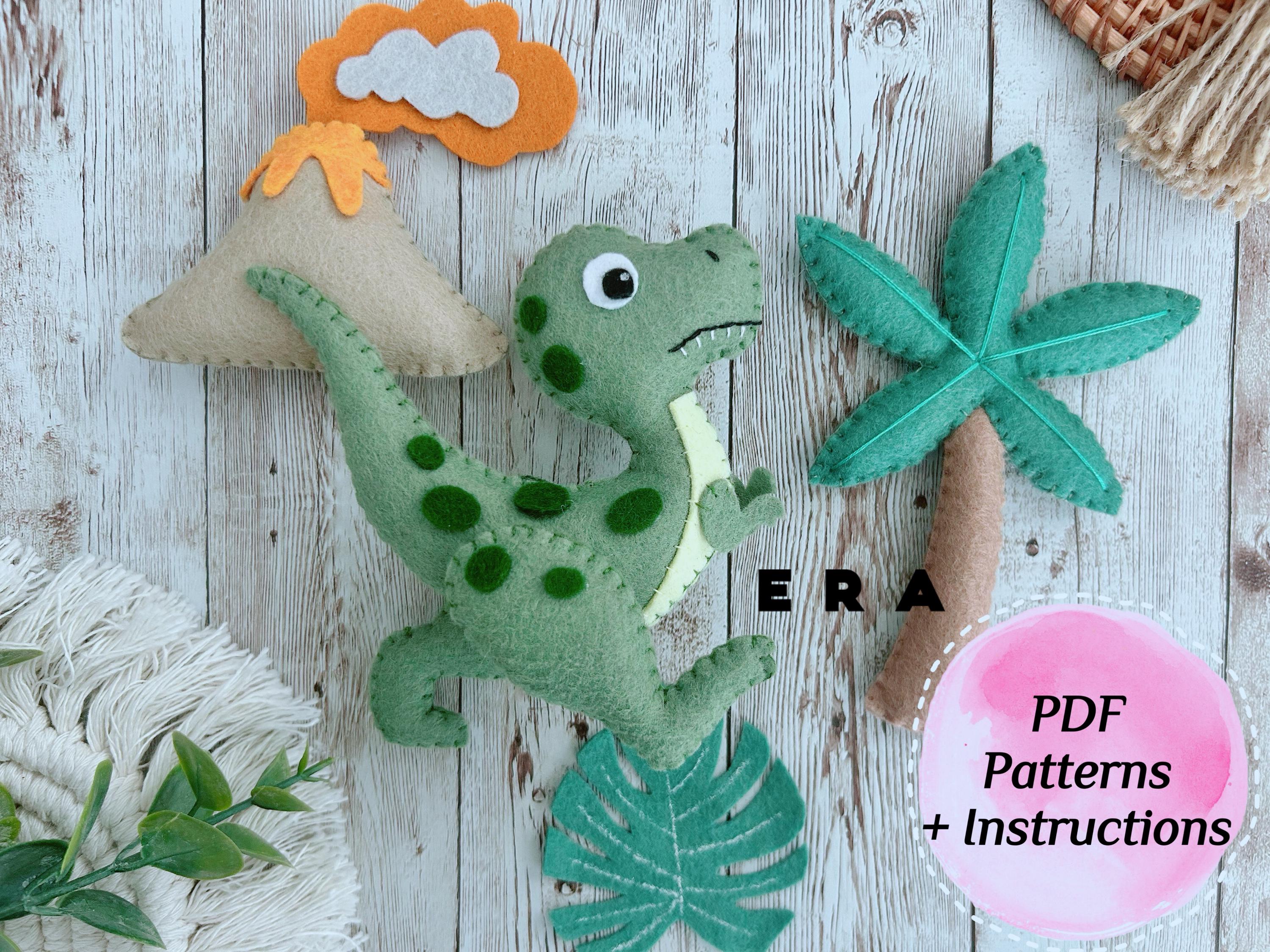 Dinosaur T-rex Felt Set Sewing PDF Pattern. DIY Felt Toys. T-rex ...