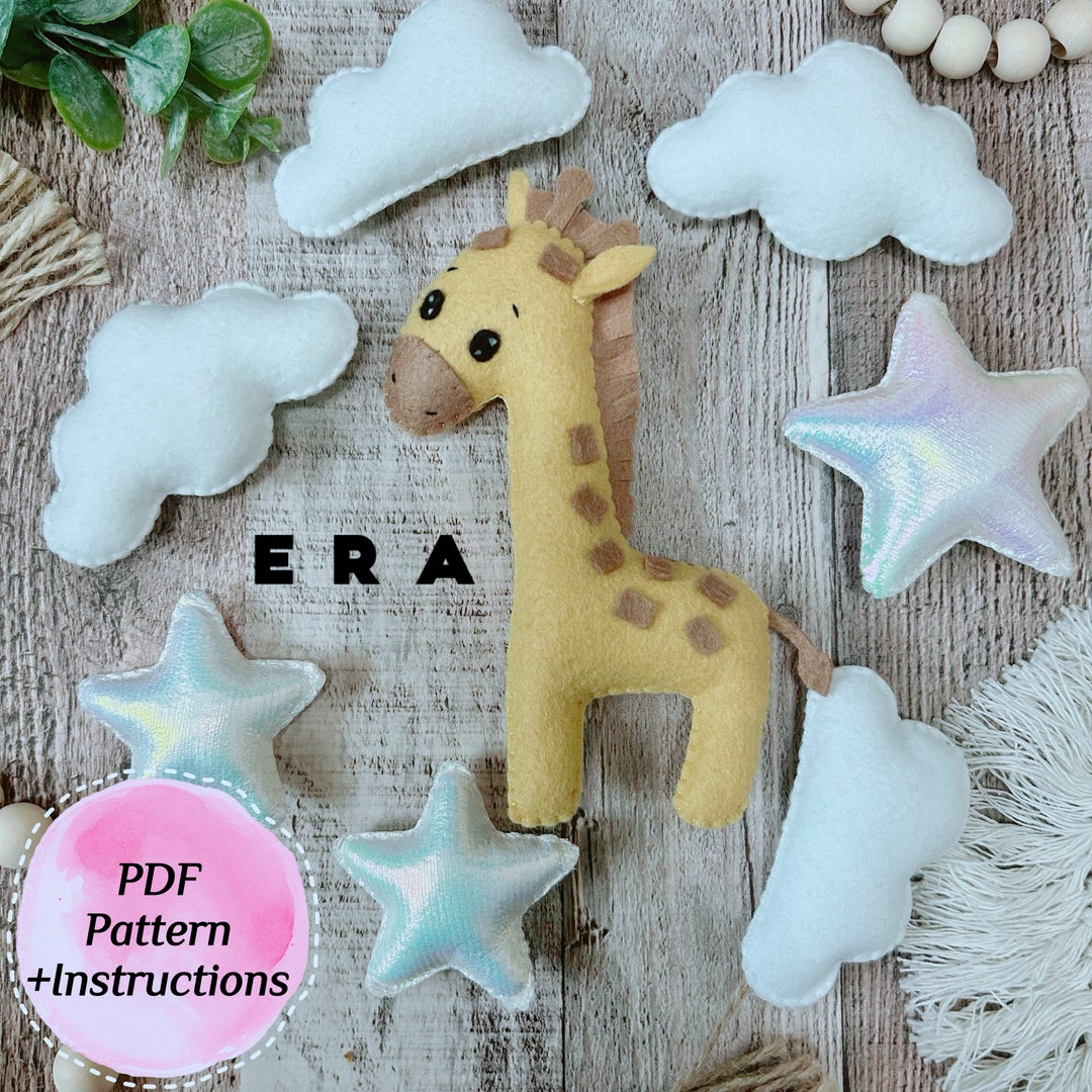 PDF Pattern Giraffe, Star, Cloud. DIY Felt Toys, Baby Mobile, Nursery ...
