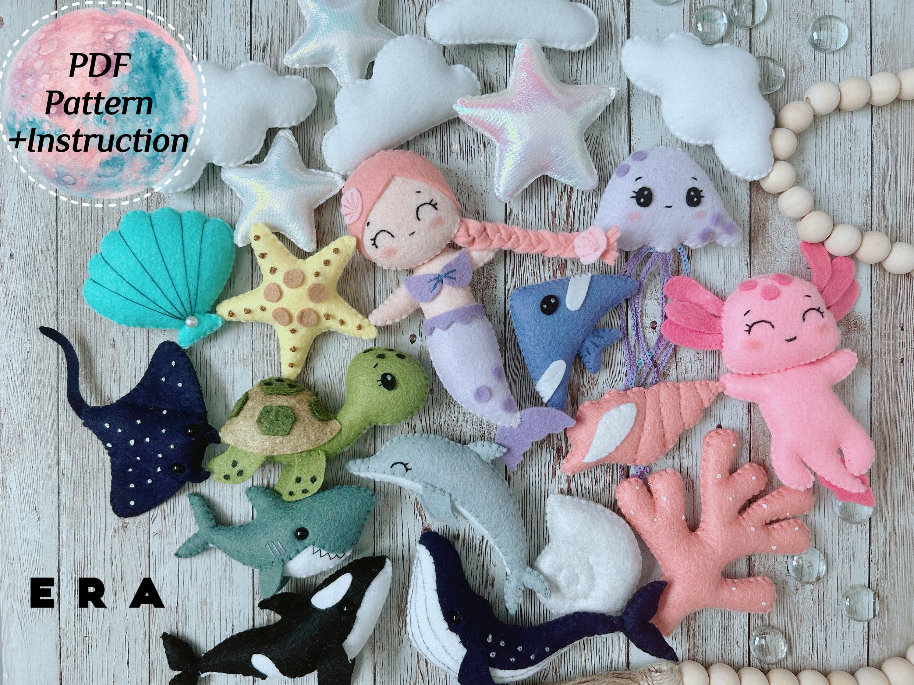 PDF Patterns Sea Animals Whole Set. DIY Felt Sewing Softy - Etsy UK