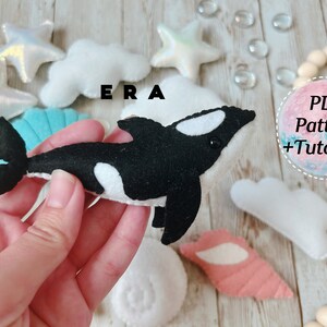 Sea Animals Killer Whale Set of 7 PDF Pattern. DIY Sewing Felt Softy ...