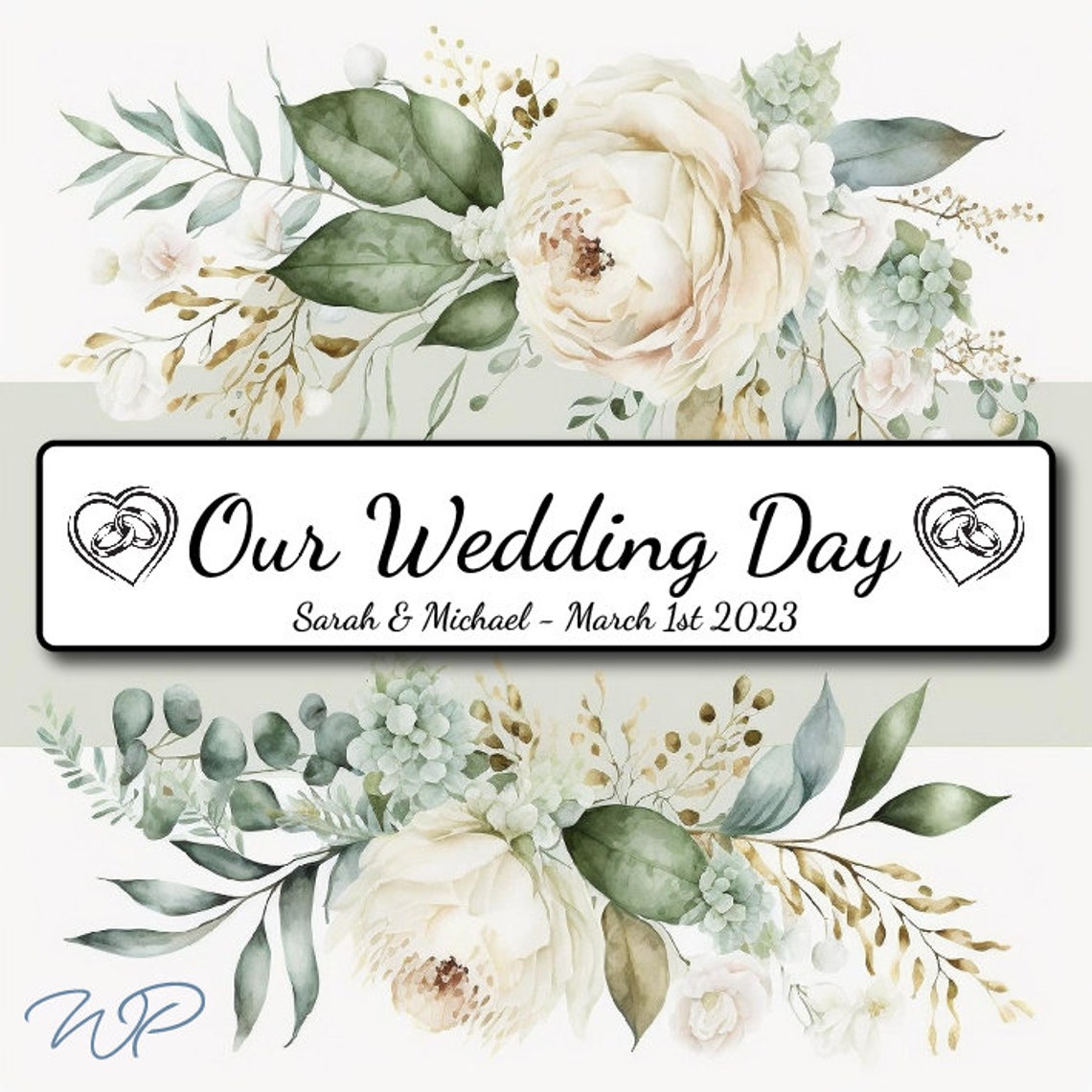 Our Wedding Day Wedding Number Plate - Couple Name & Date - Etsy