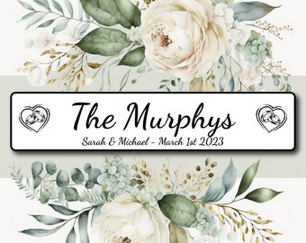 Just Married Wedding Number Plate Couple Name & Date - Etsy