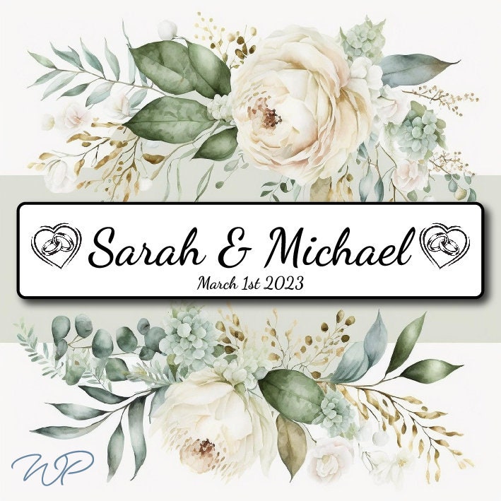 Wedding Number Plate - Couple Name & Date - Etsy