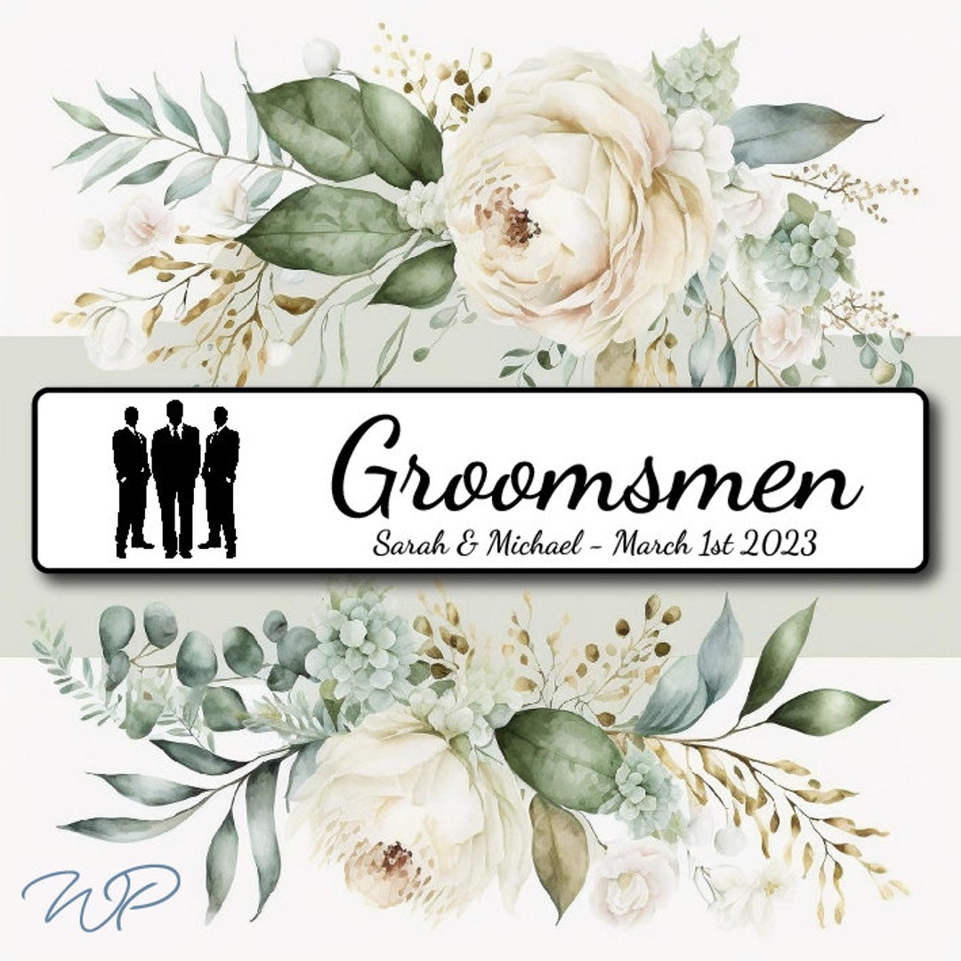 Groomsmen Wedding Number Plate - Couple Name & Date - Etsy