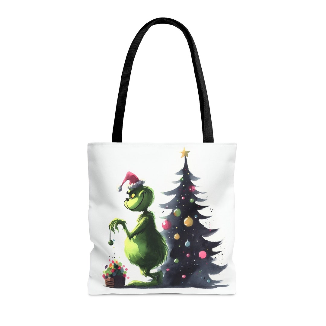 The Grinch Holiday Tote Bag Aop/reusable Bag/gift for Her/holiday Gift ...