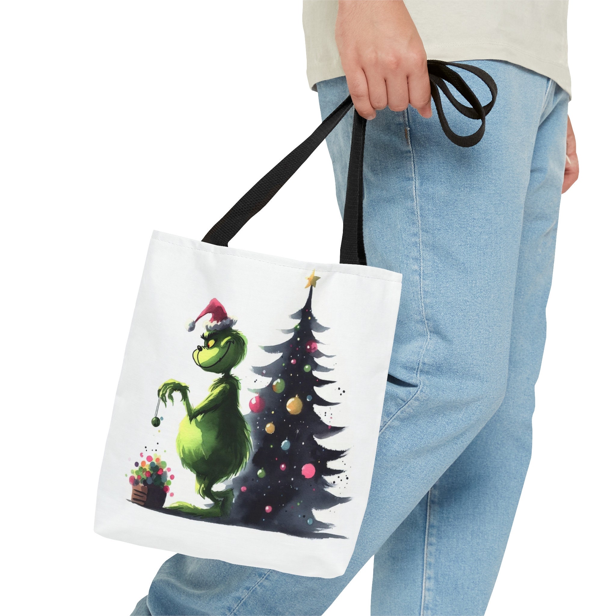 The Grinch Holiday Tote Bag Aop/reusable Bag/gift for Her/holiday Gift ...