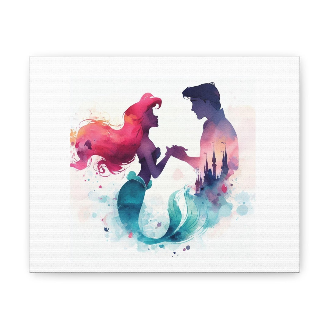 Disney Couples Ariel and Eric Canvas Gallery Wraps/valentine's Day ...