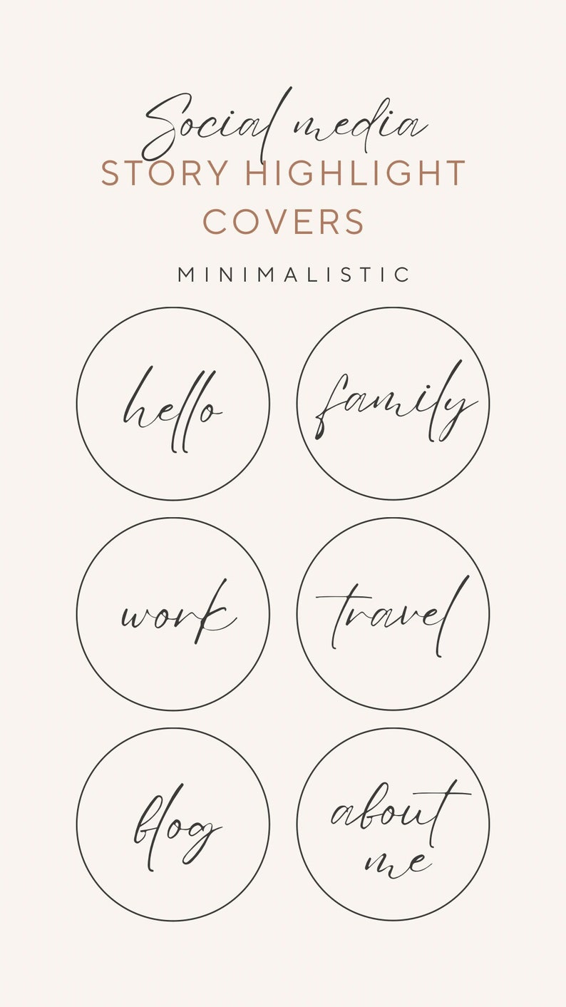 Instagram Story Highlight Covers Minimalistic - Etsy