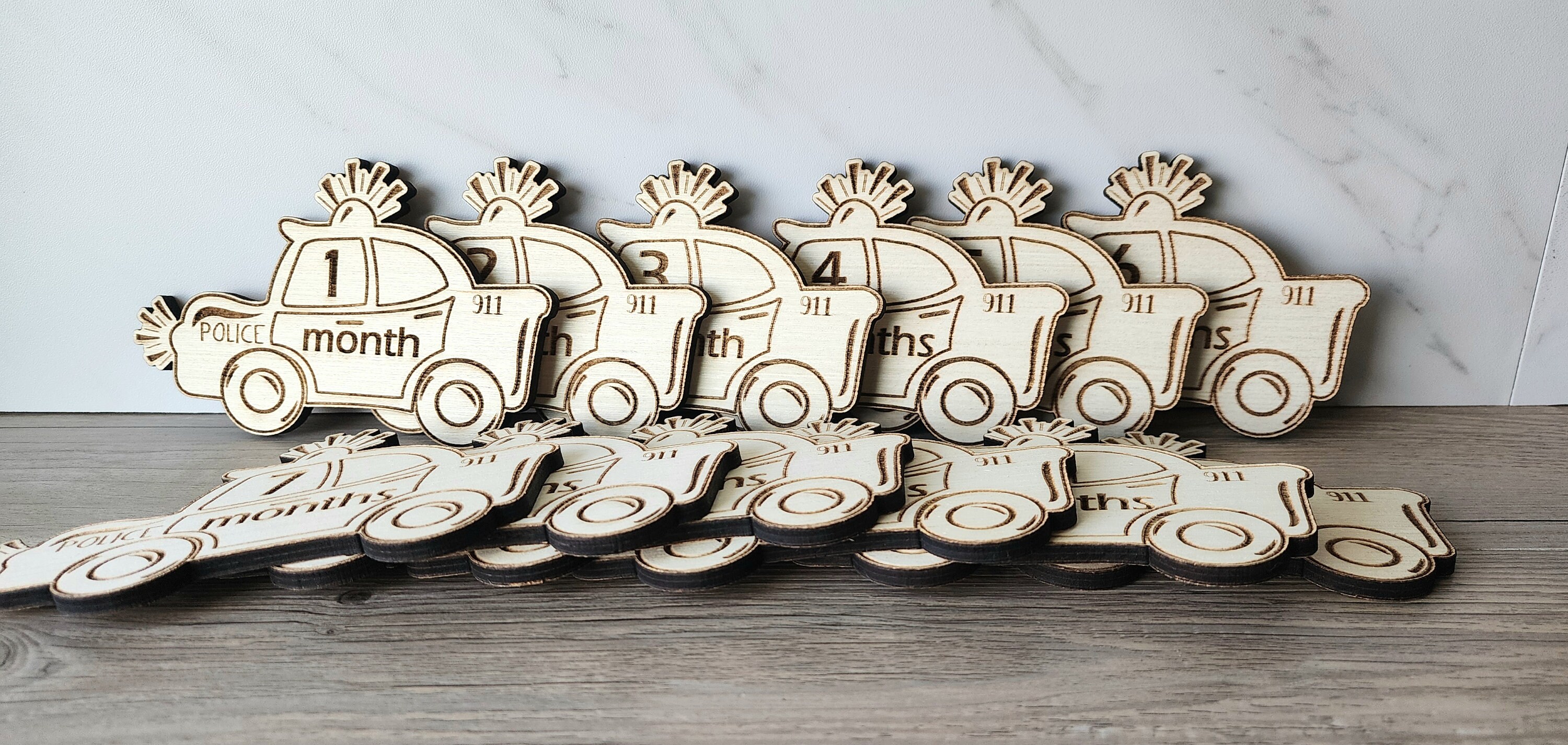 Police Baby Milestones, Cop Car, Police Nursery, Engraved Wooden Sign ...
