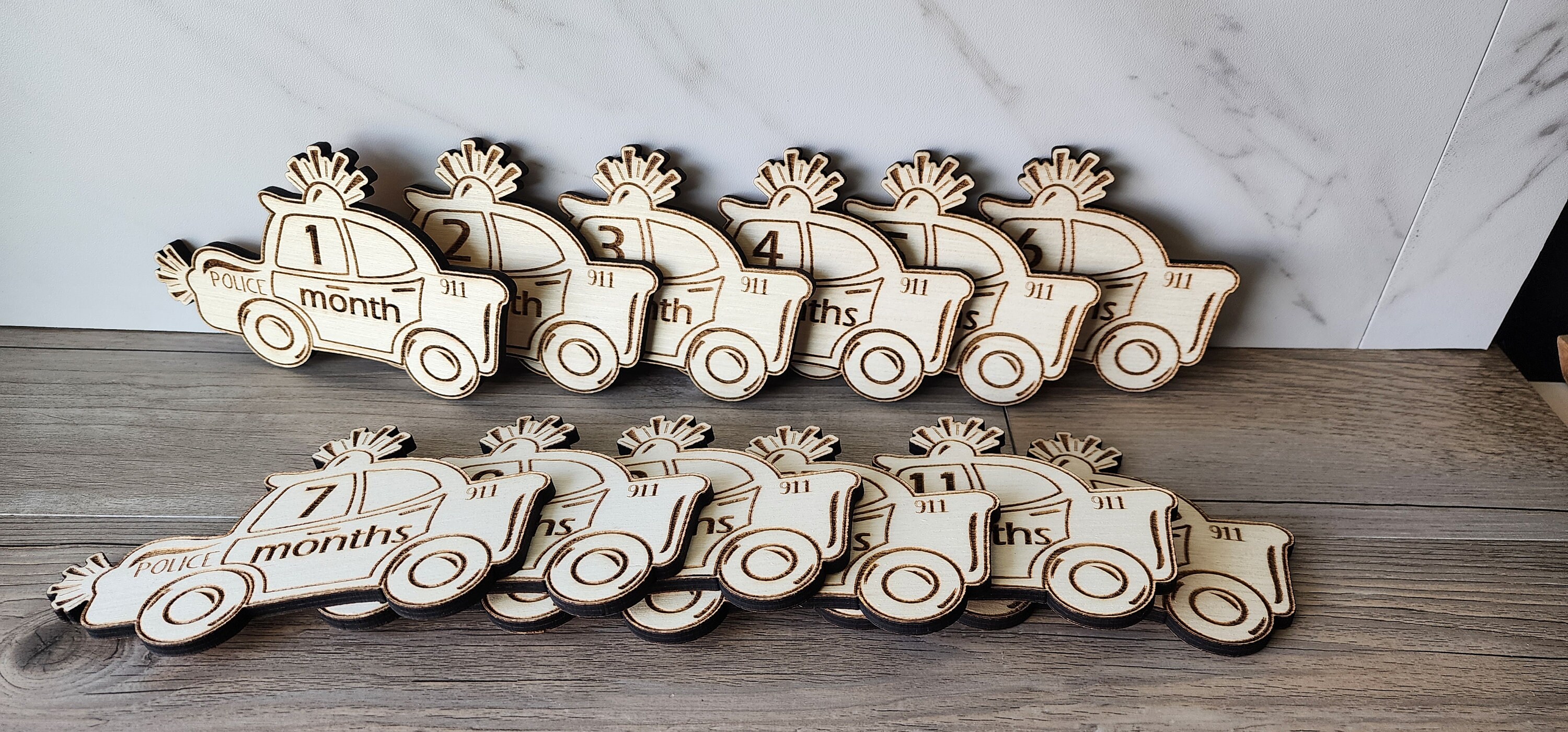 Police Baby Milestones, Cop Car, Police Nursery, Engraved Wooden Sign ...
