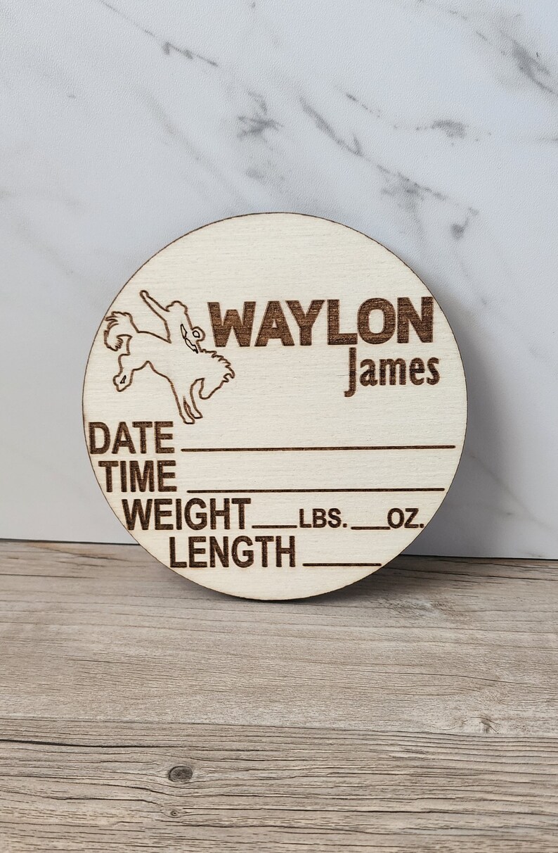 Personalized Bronc Hospital Sign, Cowboy Nursery, Birth Stat Sign ...