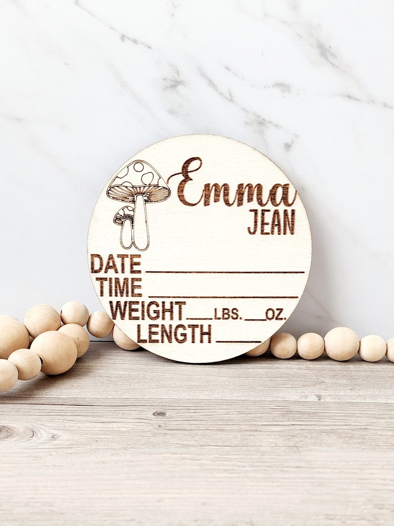 Personalized Mushroom Name Sign, Mushroom Nursery, Birth Stat Sign ...