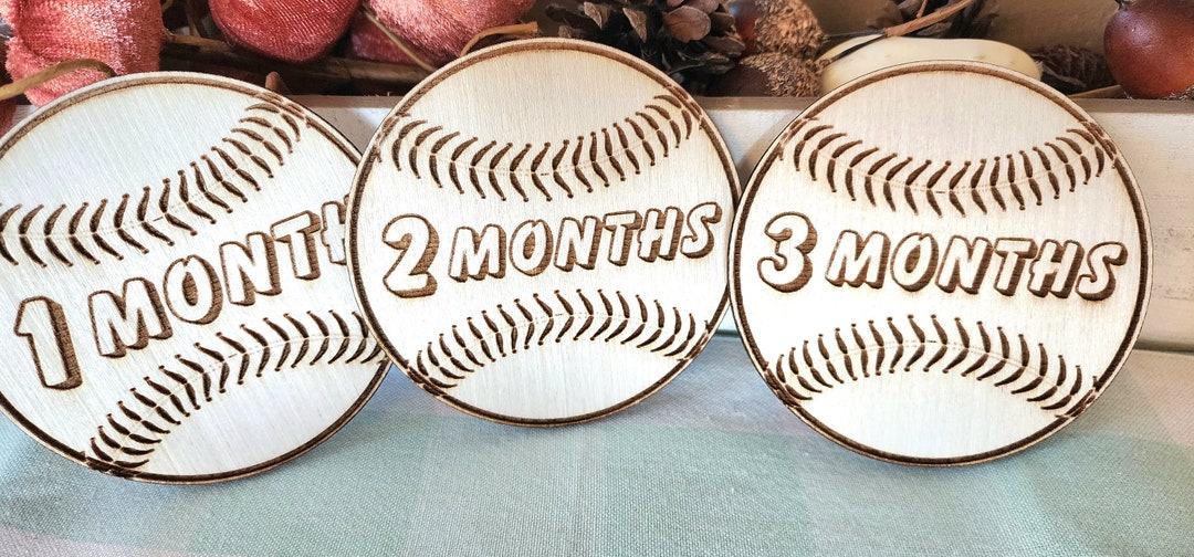 Baby Monthly Milestones, Baseball Monthly Pictures, Baby Shower Gift ...