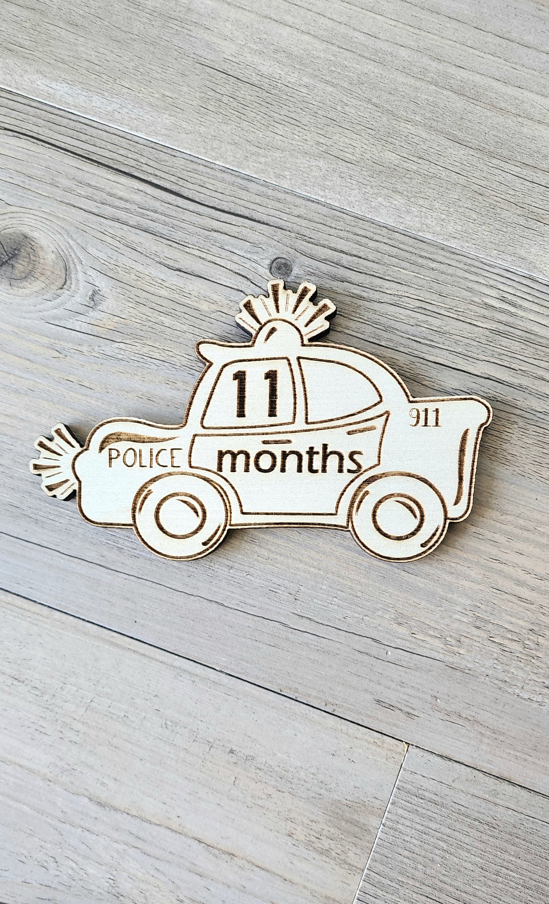 Police Baby Milestones, Cop Car, Police Nursery, Engraved Wooden Sign ...