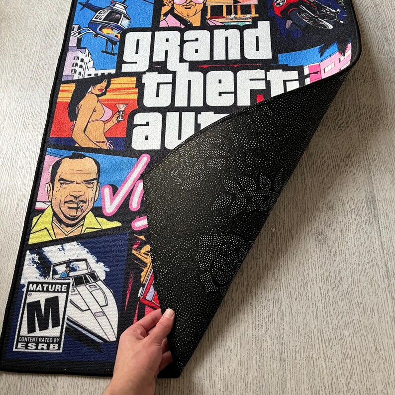 GTA Vice City Rug - PS2 Video Game Cover Carpet - Grand Theft Auto Art ...