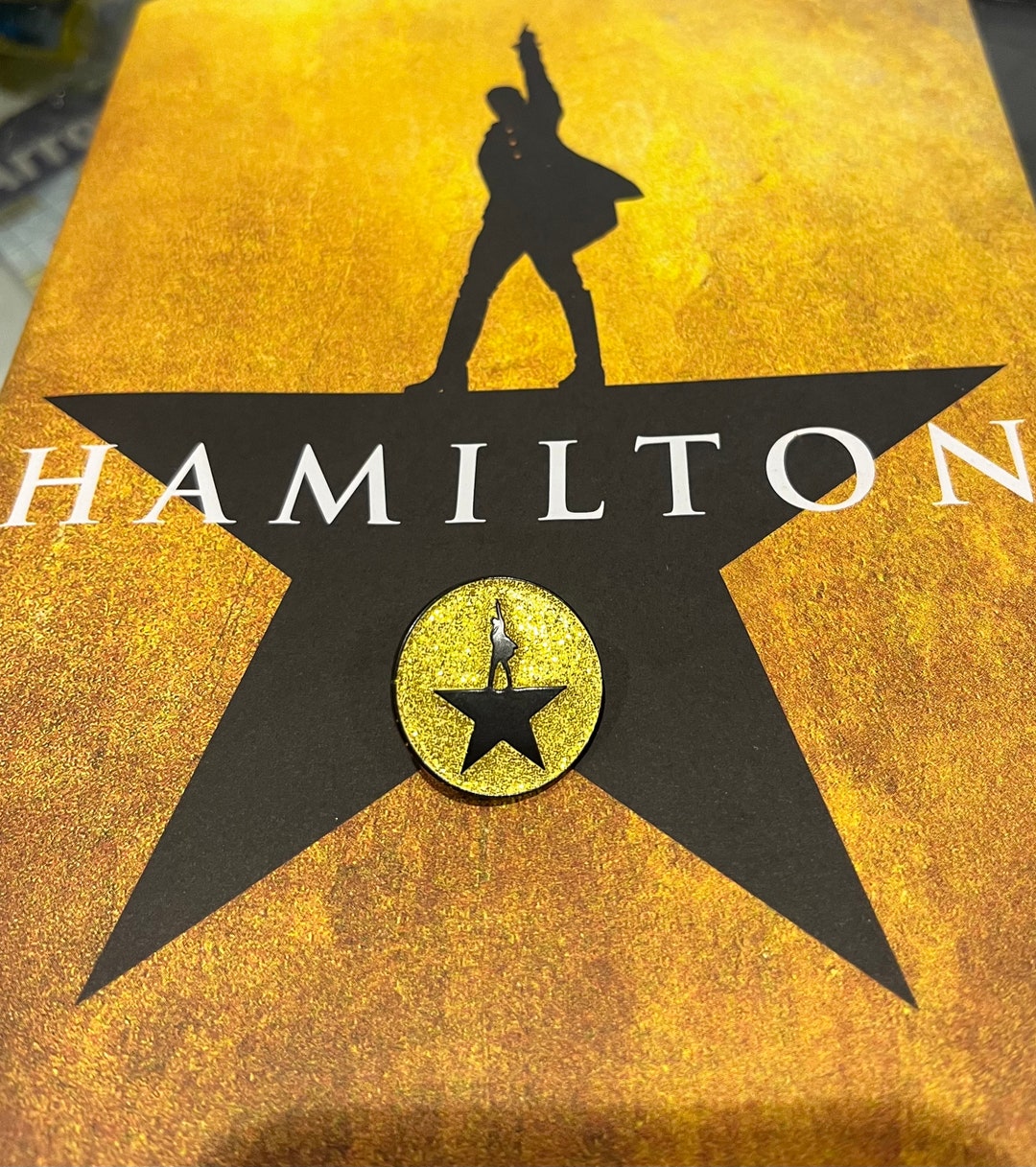 Hamilton the Musical Golden Glitter Logo Pin Badge - Accessory for Fans ...