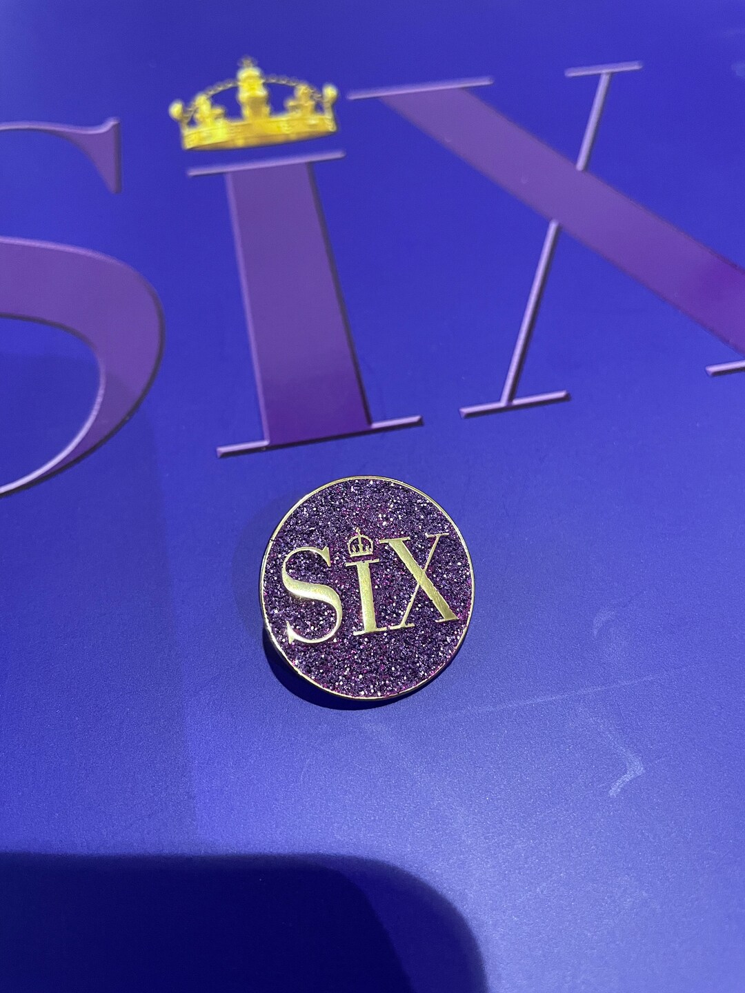 Six the Musical Purple Glitter Logo Pin Badge - Royal Accessory for ...