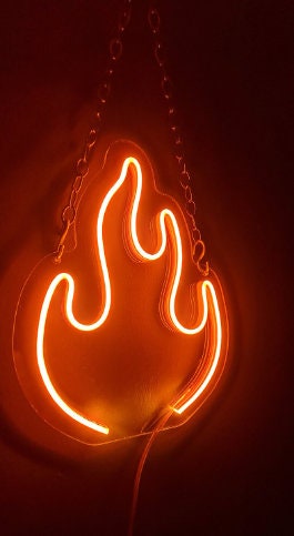 Fire Neon, Fire Neon Sign, Fire Neon Sign, Fire Led Neon, Neon Room ...