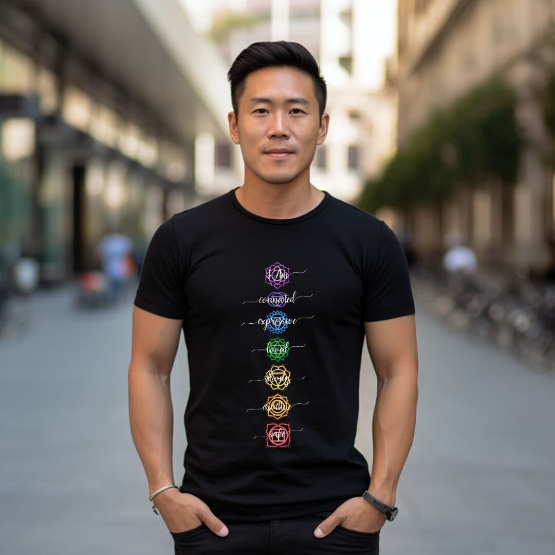 Chakras Shirt, Yoga Tshirt, Celestial Tee, Yoga Lover, Chakras Lover ...