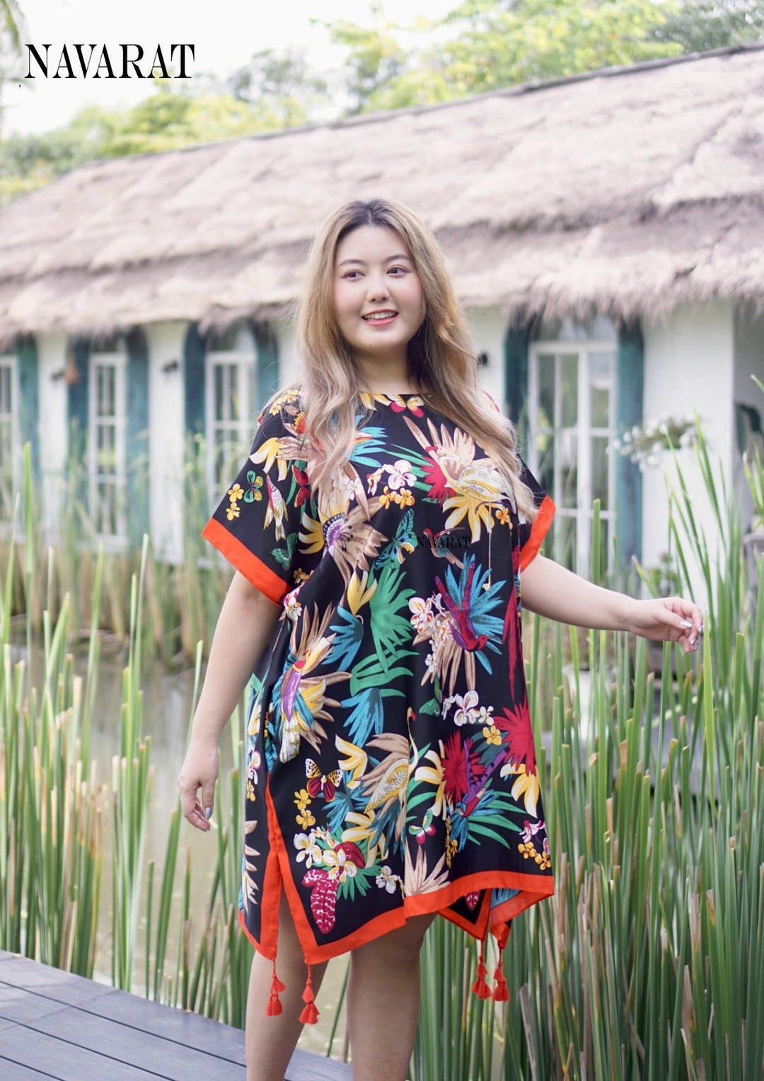 Short Dress With Kangaroo Pocket Boho Bohemian Dress Kaftan - Etsy