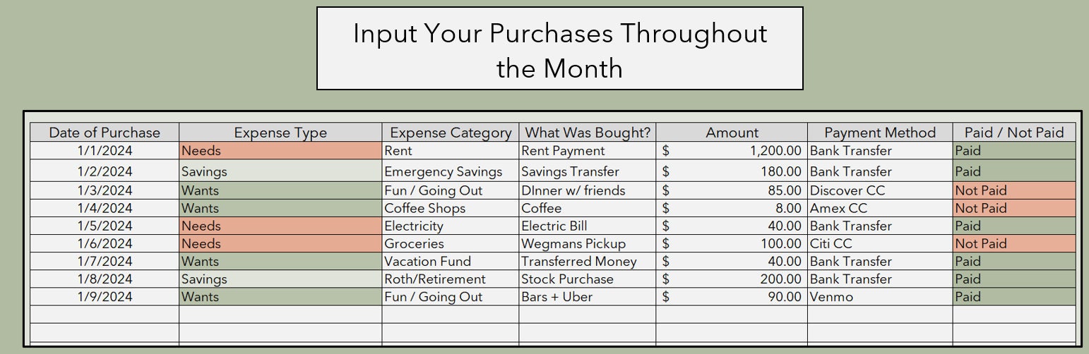 Single Month Budget Template Excel 50 30 20 Feature Monthly Budget