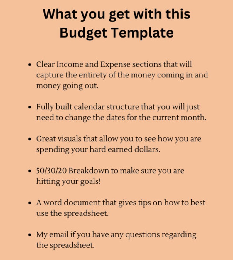 Single Month Budget Template Excel 50 30 20 Feature Monthly Budget