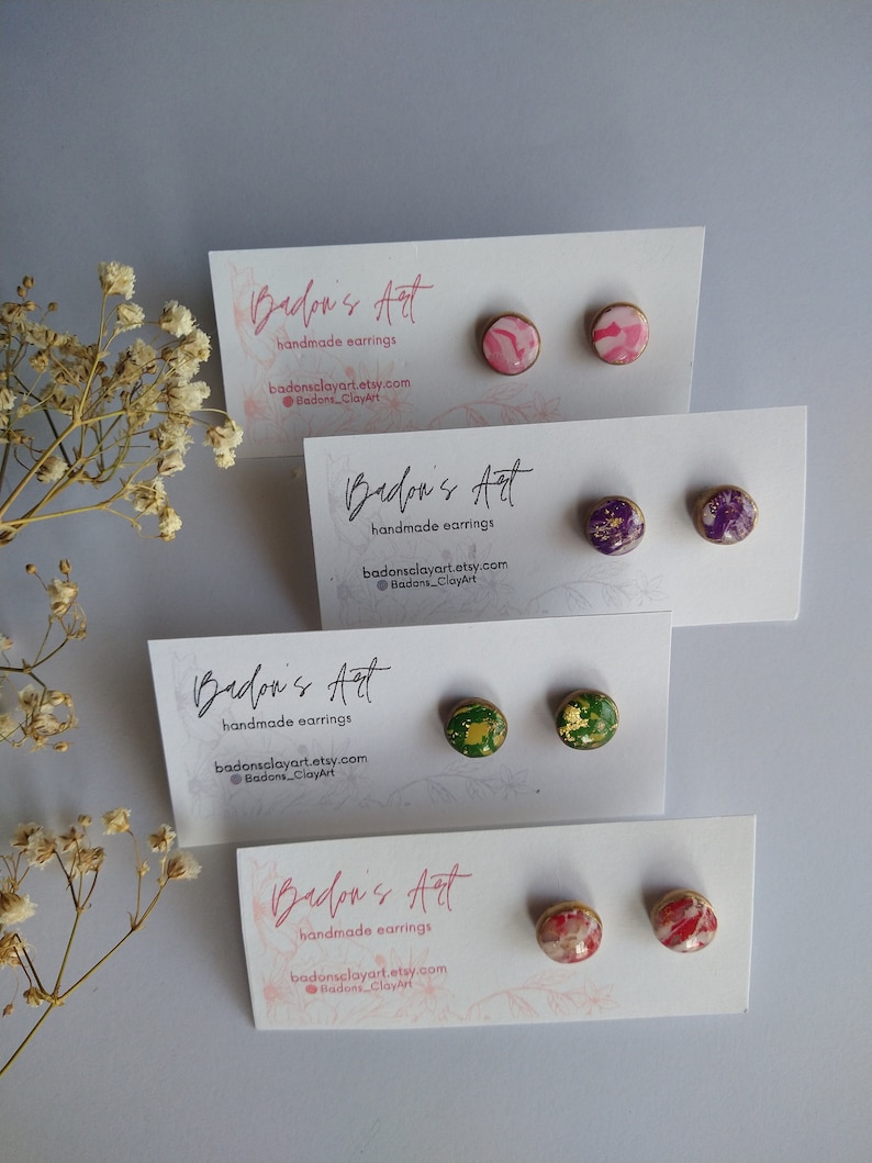 Studs Earrings Various Colors Rounded Cute Studs Elegant Studs Colorful ...
