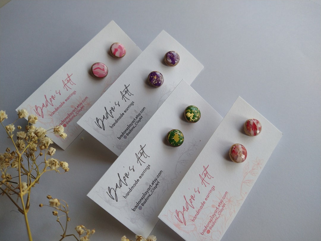 Studs Earrings Various Colors Rounded Cute Studs Elegant Studs Colorful ...