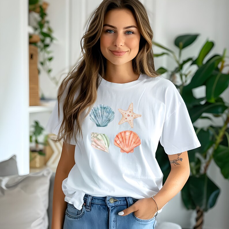 Seashell Shirt Mermaidcore Ocean Inspired Style Coconut Girl Beach Bum ...